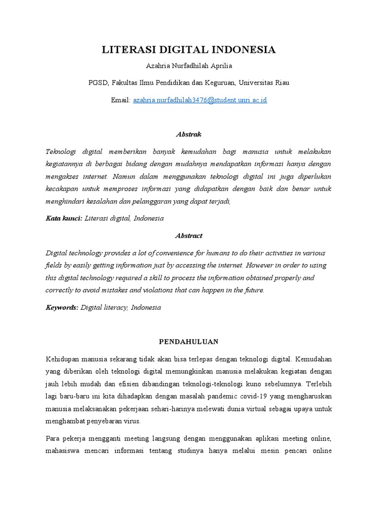 Literasi Digital Indonesia | PDF