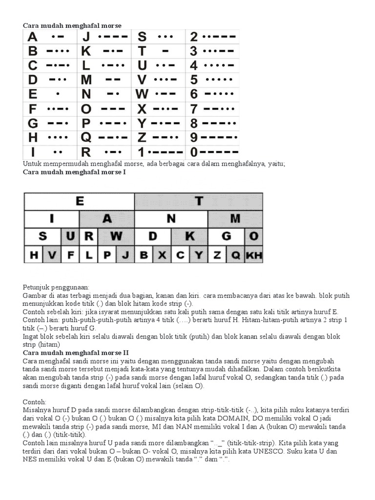 Cara Mudah Menghafal Morse | PDF