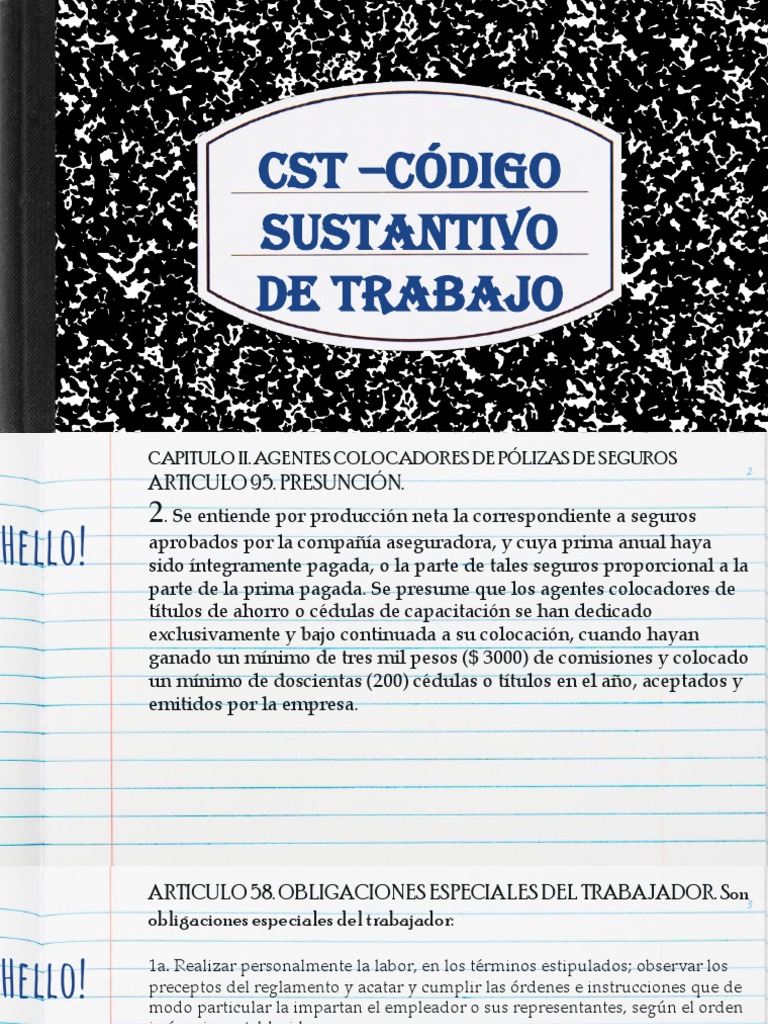 3.3.2 CST - Codigo Sustantivo de Trabajo | PDF | Seguro