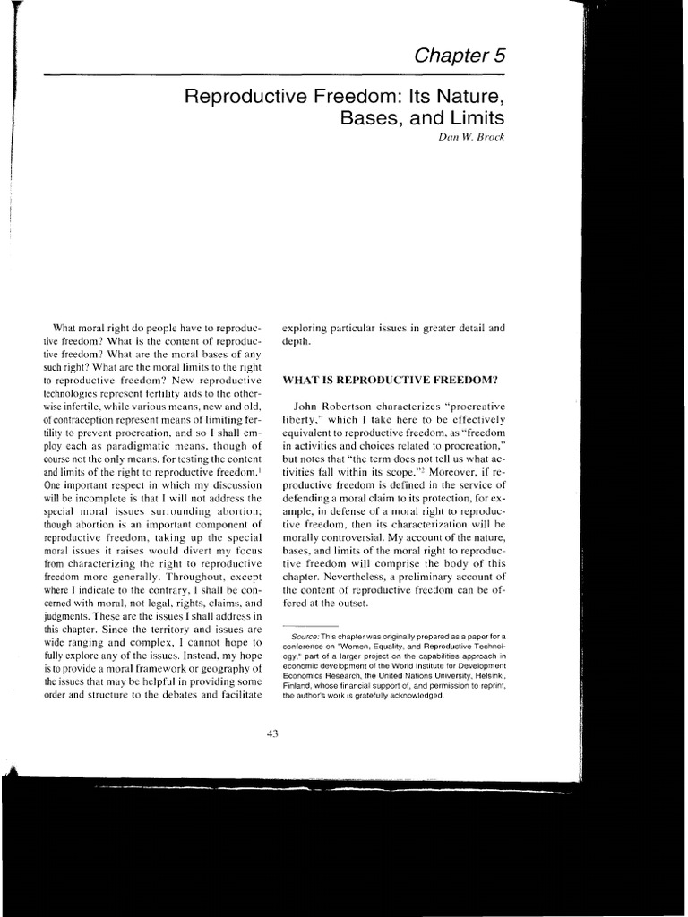 2b. Brock - Reproductive Freedom. Its Nature and Limits | PDF