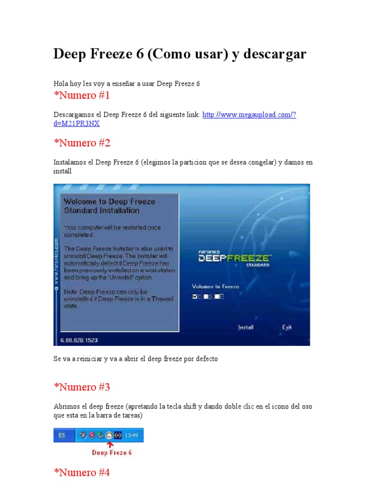 Uso y descarga de Deep Freeze 6 | PDF | Tecnología