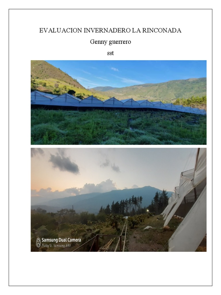 Evaluacion Invernadero La Rinconada | PDF | Factores humanos y ergonomía