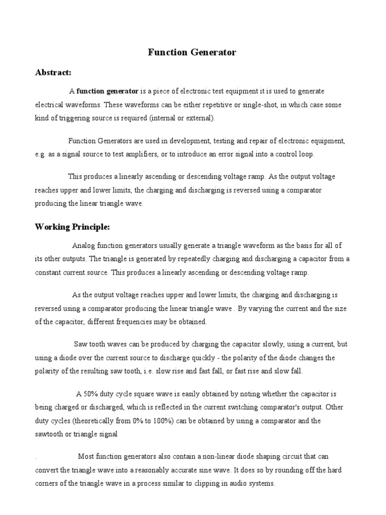Function Generator | PDF