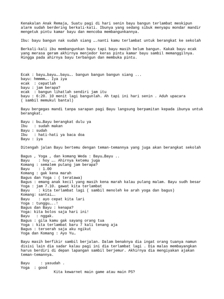 Cerita Anak Sekolah | PDF