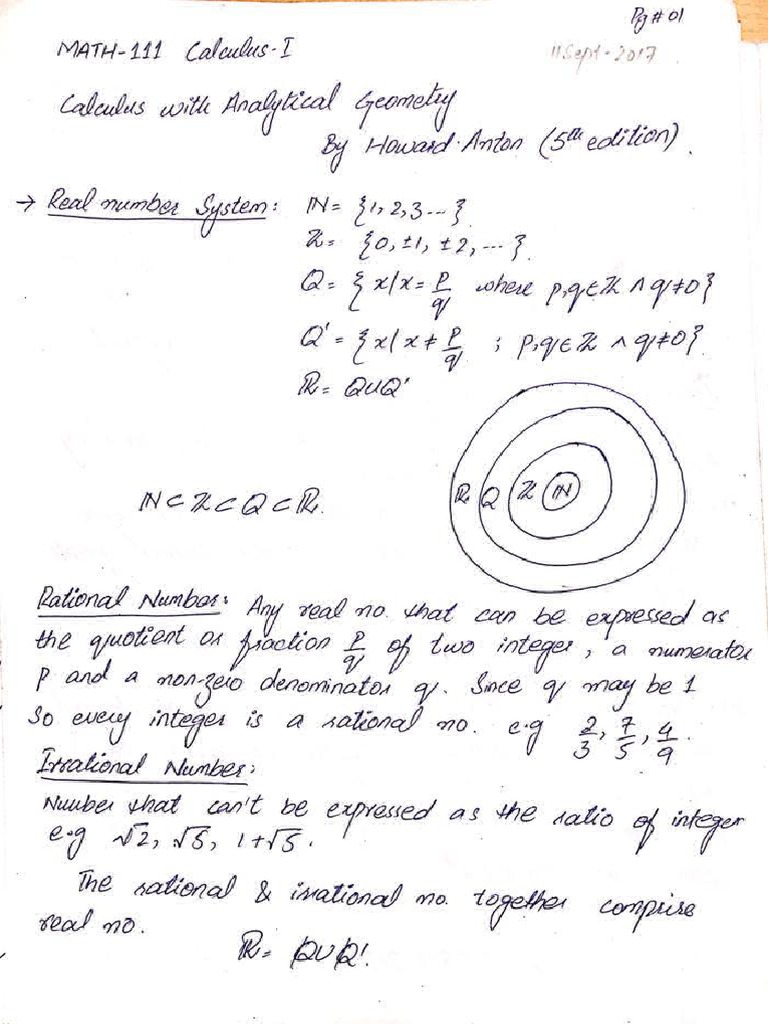 CAAG Lecture 1 Real Number System | PDF