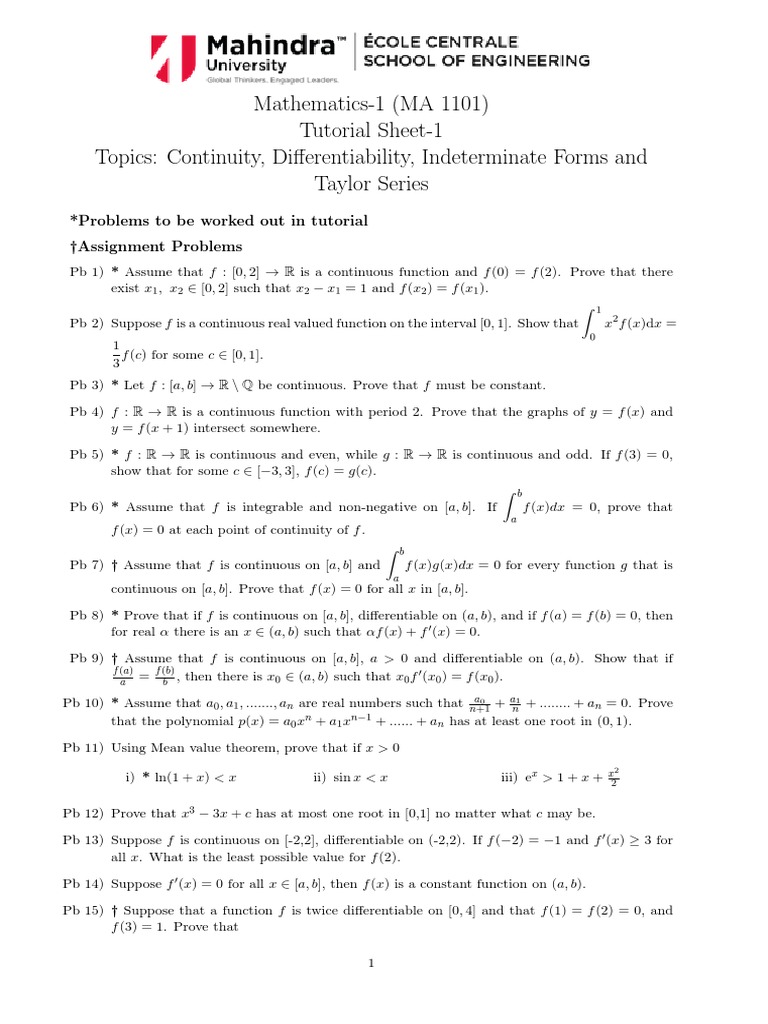 Question Paper Computational Mathematics Assignment MA1101 - Tutorial1 ... Question Paper Computational Mathematics Assignment MA1101 - Tutorial1 ...