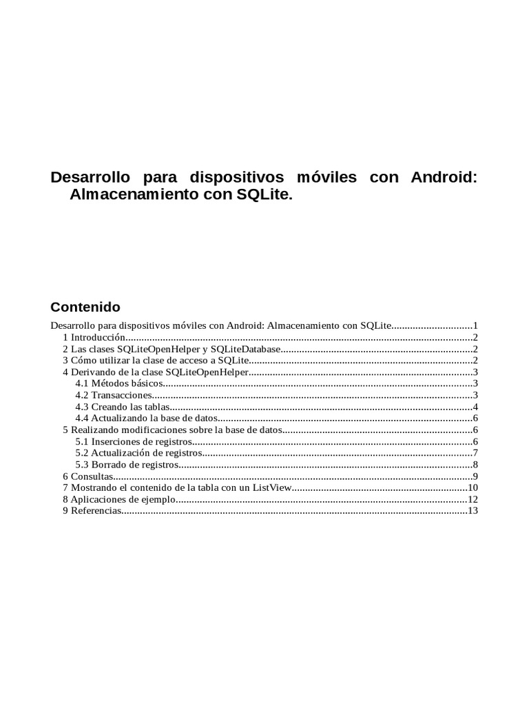Android7 Almacenamiento Sqlite | PDF | SQL | Bases de datos