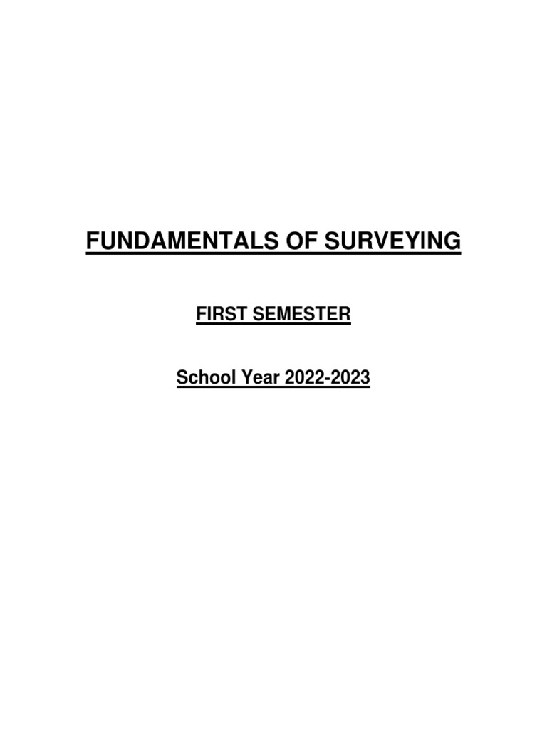 Fundamentals of Surveying | PDF | Surveying | Accuracy And Precision