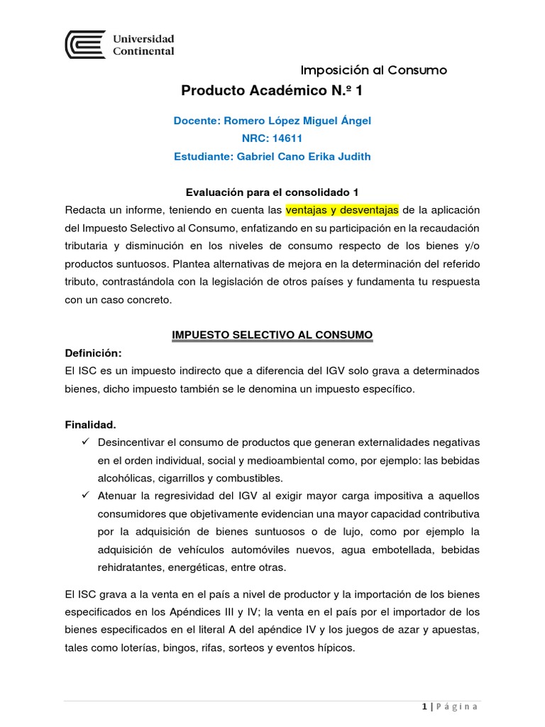 Pa1 Isc Erika | PDF | Impuestos | Gasolina