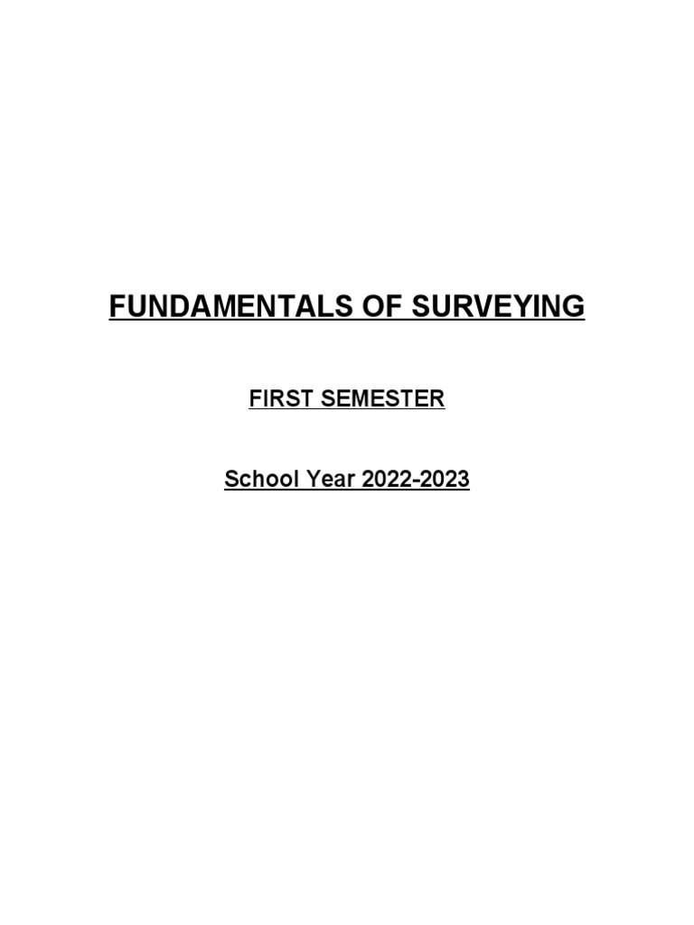 Fundamentals of Surveying | PDF | Surveying | Accuracy And Precision