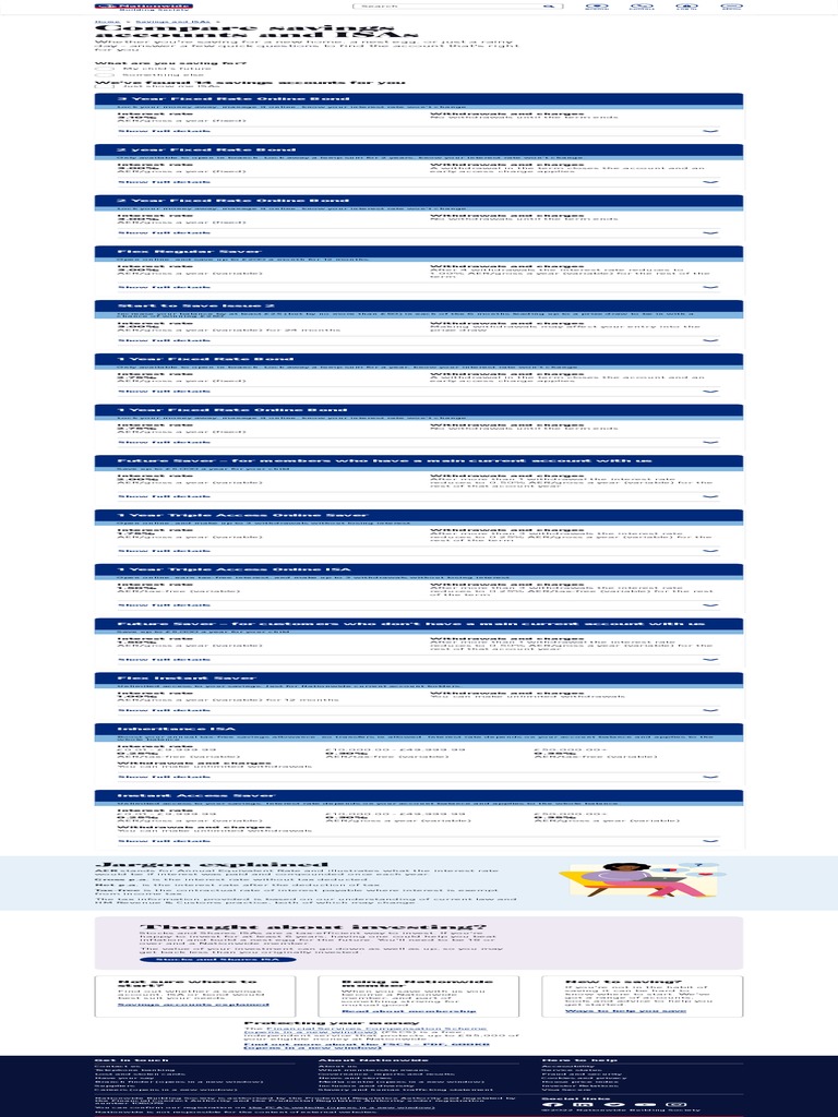 Compare Savings Accounts & ISAs Nationwide | PDF | Interest | Interest ...