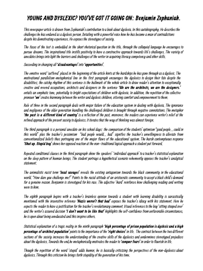 Young and Dyslexic | PDF | Dyslexia | Cognition