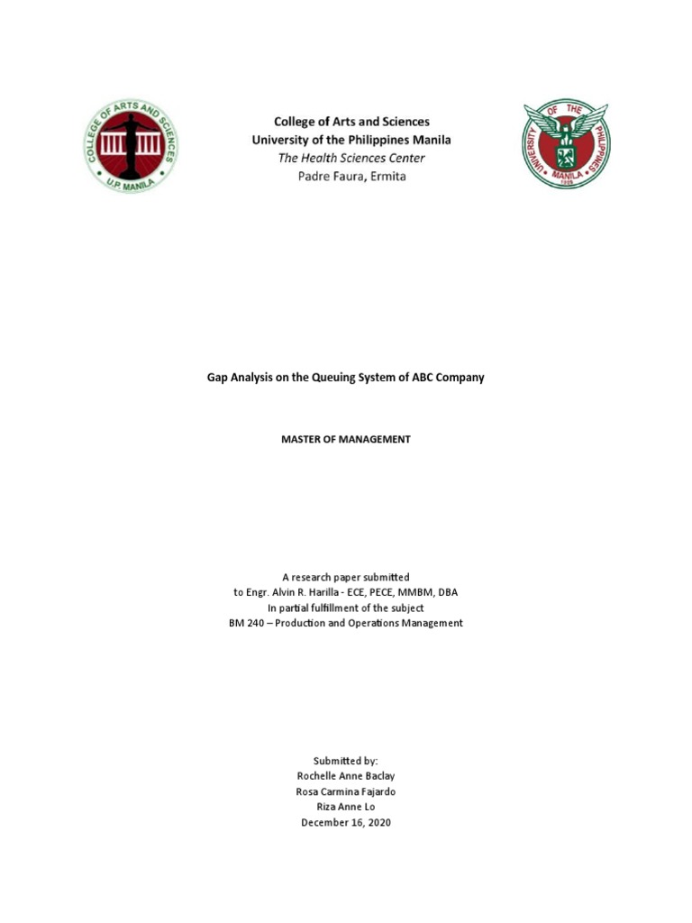 Gap Analysis of Queuing System of ABC Company | PDF | Server (Computing)