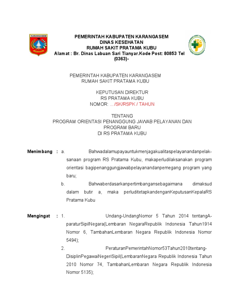 SK Program Orientasi | PDF