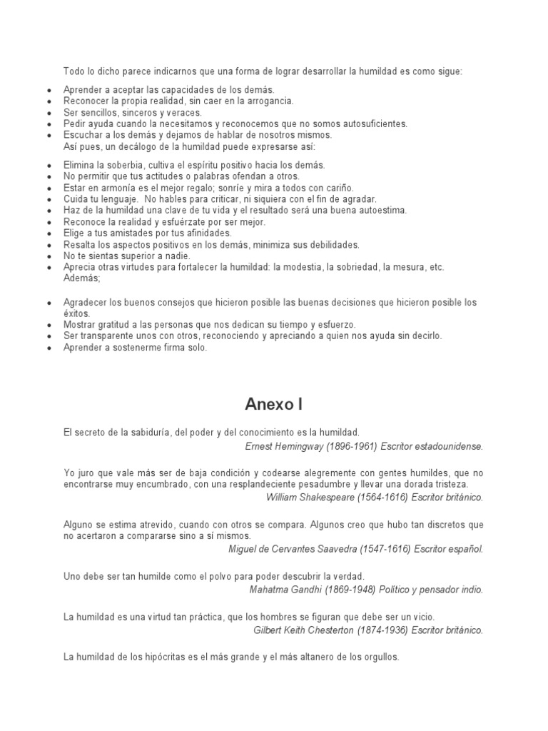 La Humildad como Clave del Éxito | PDF
