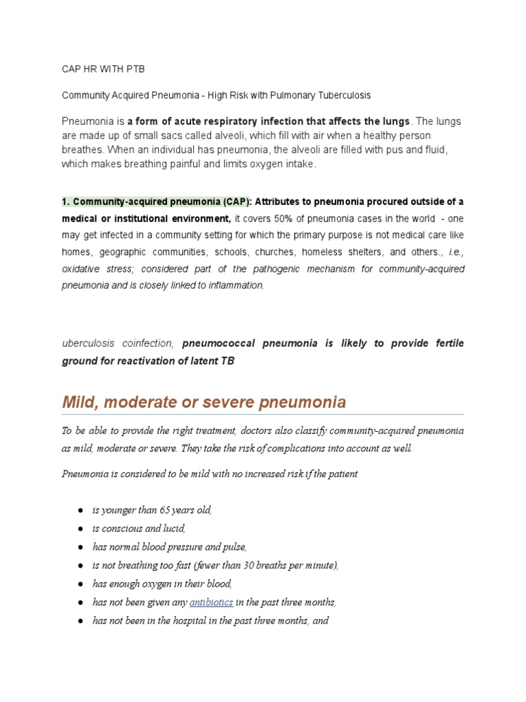 Cap HR With PTB | PDF | Tuberculosis | Pneumonia