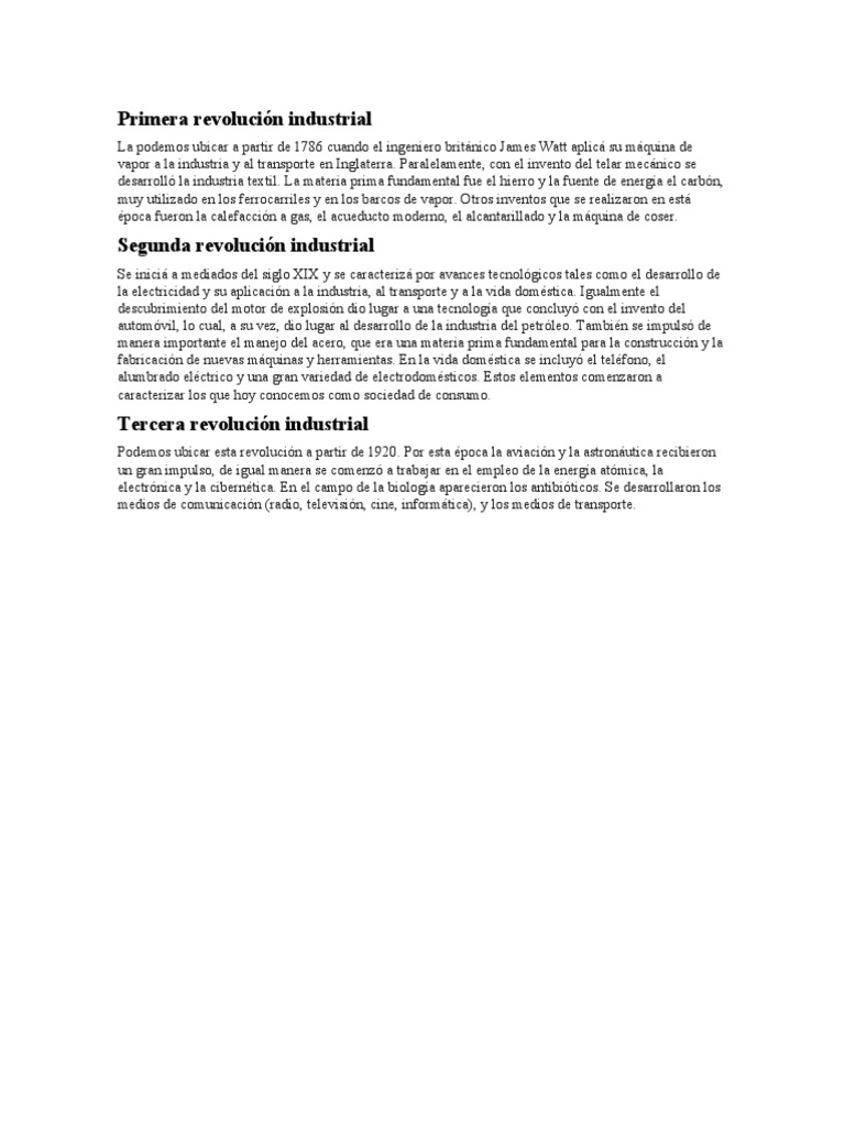 Primera Revolución Industrial | PDF