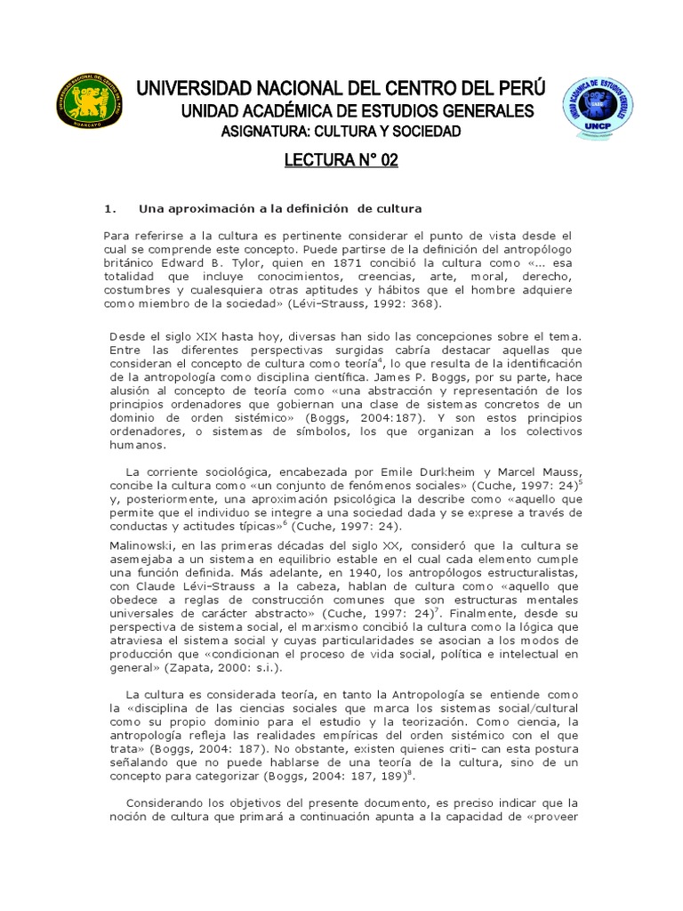 Una Aproximación A La de Nición de Cultura | Descargar gratis PDF ...