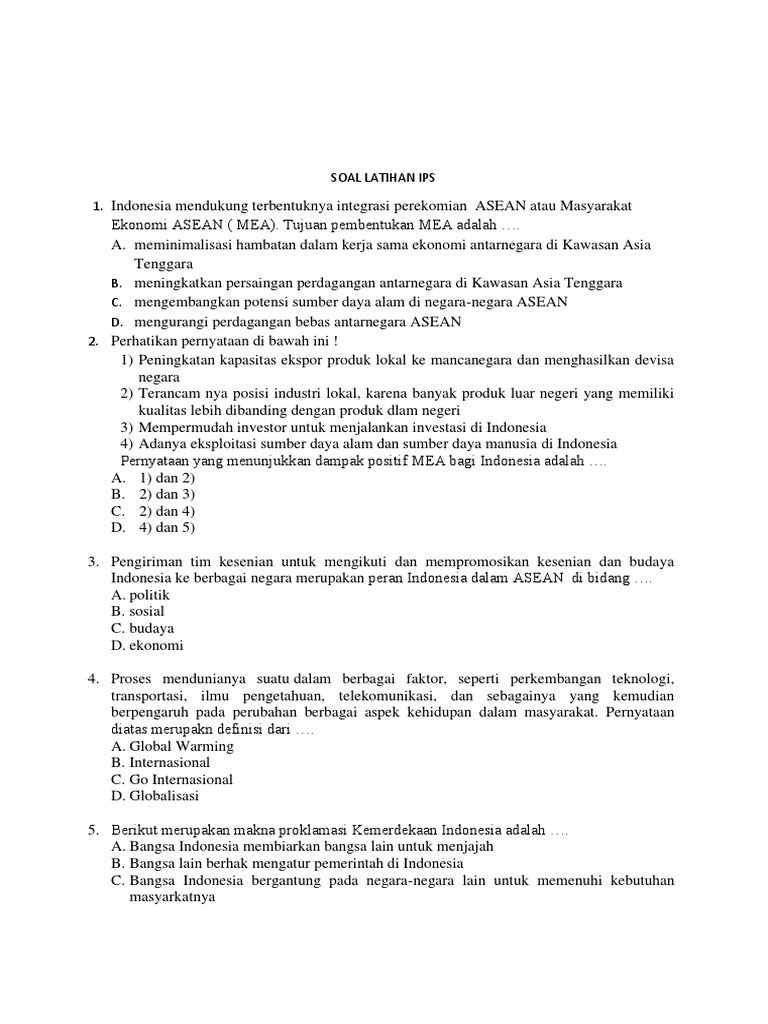 Soal Latihan Ips | PDF