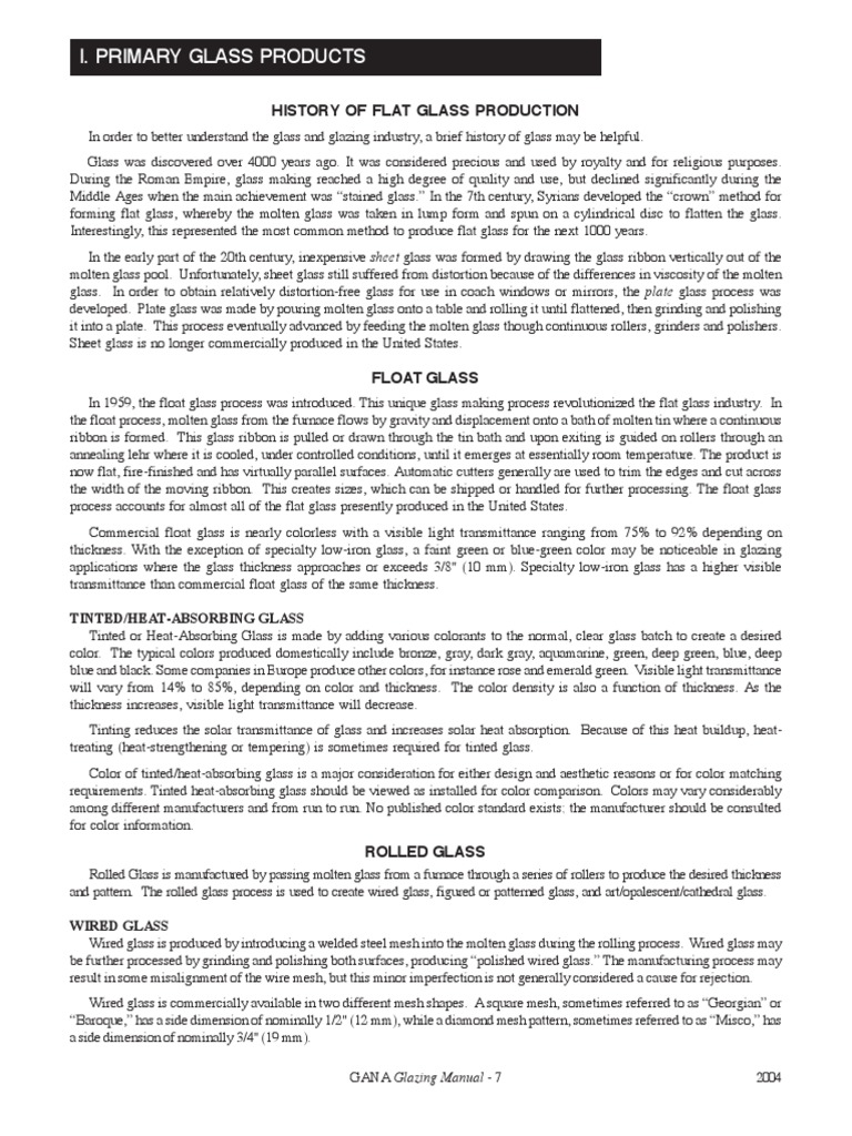 Primary Glass Products | Download Free PDF | Glasses | Glass Applications