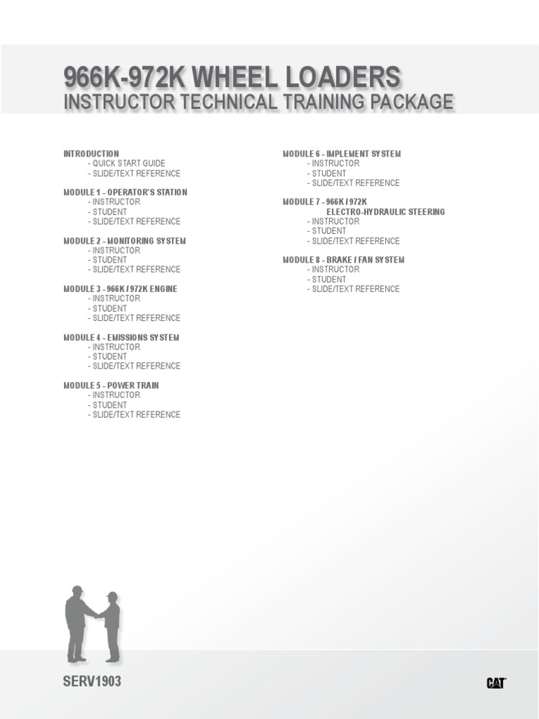 966K-972K Wheel Loaders: Instructor Technical Training Package | PDF