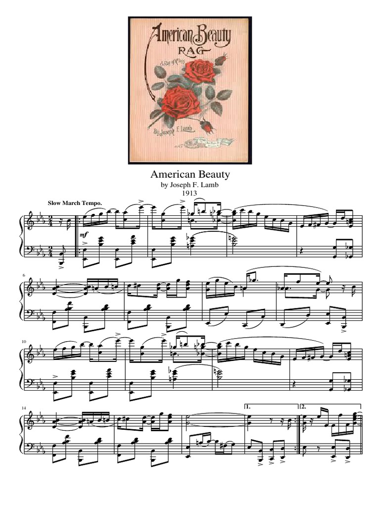American Beauty Rag by Joseph Lamb 1913 | Download Free PDF | Ragtime ...