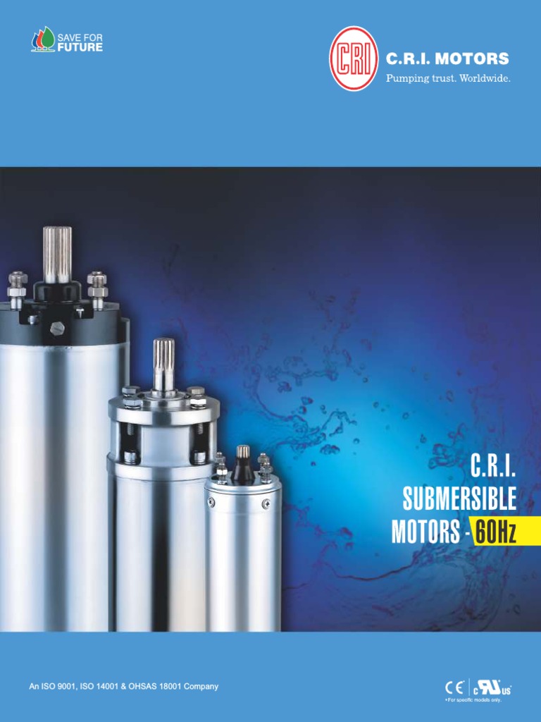 CRI Submersible Motors Overview | PDF | Electric Motor | Bearing ...