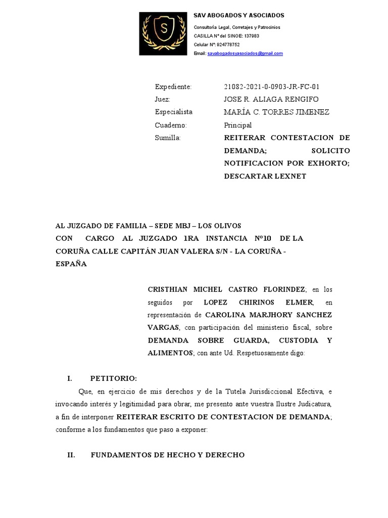 Contestacion Reiterativa | PDF | Judicaturas | Ley Pública