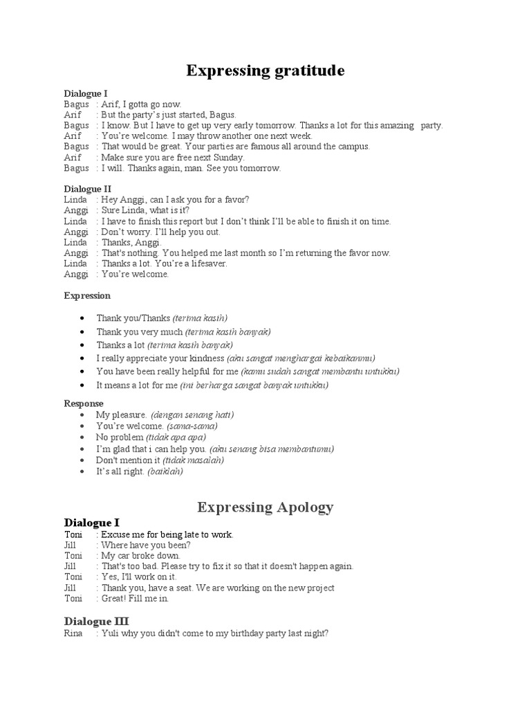 Expressing Gratitude | PDF