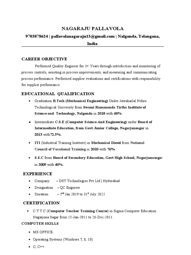 Nagaraju Resume | PDF