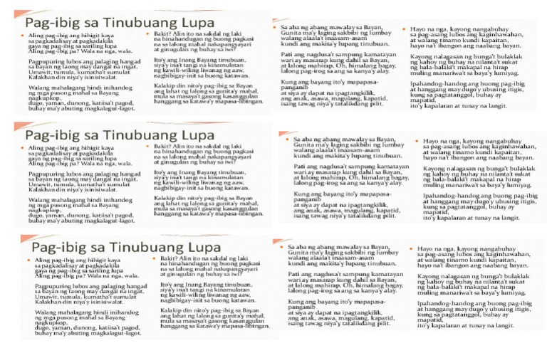 Pag Ibig Sa Tinubuang Lupa | PDF
