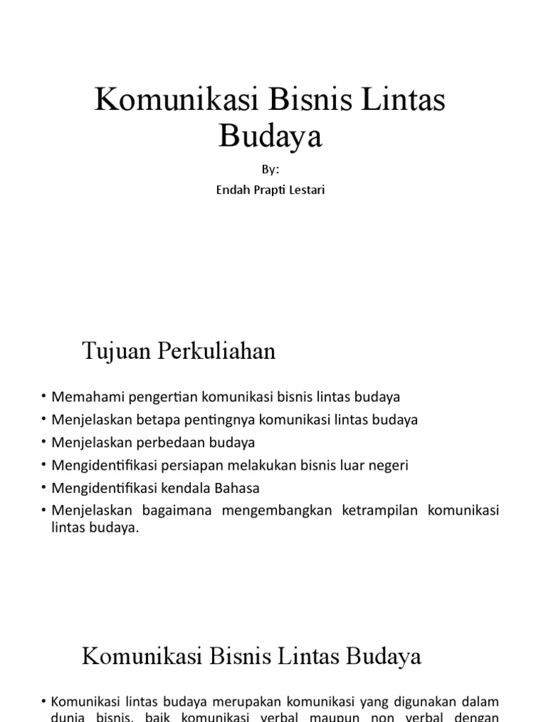 Komunikasi Bisnis Lintas Budaya | PDF | Ilmu Sosial