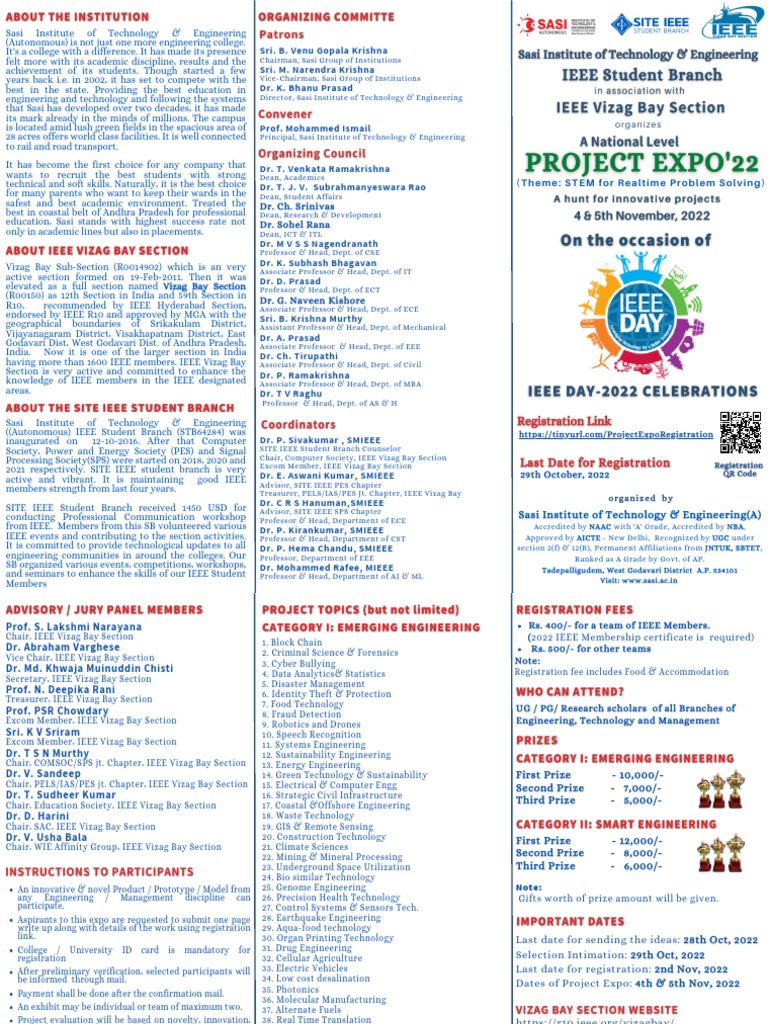 Project Expo 22 Brochure Final | Download Free PDF | Institute Of ...