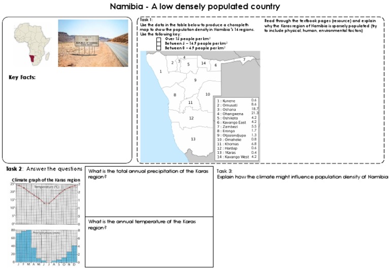 Namibia Worksheet (HW) | PDF | Earth Phenomena | Nature
