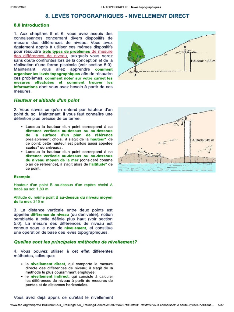 LA TOPOGRAPHIE - Léves Topographiques | PDF