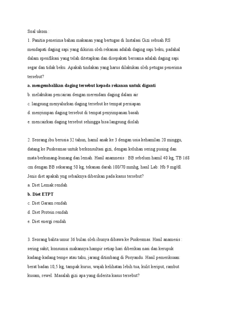 Ukom Gizi | PDF | Kesehatan Holistik