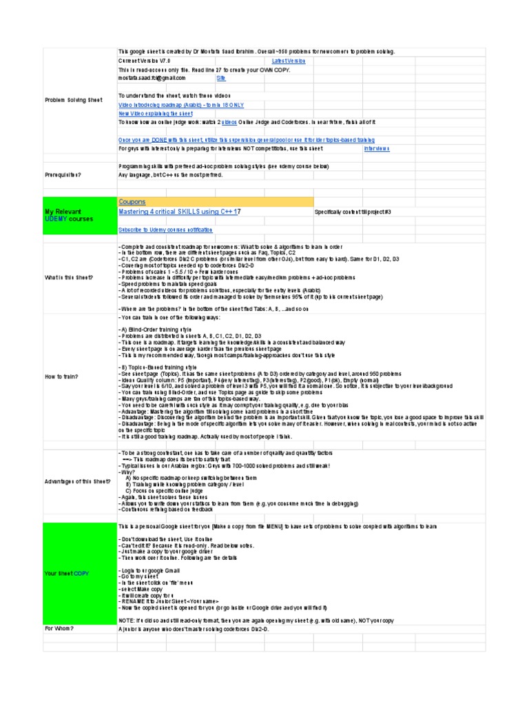 Junior Training Sheet V7.0 - READ Row 27 To Make Your Own EDITABLE | PDF