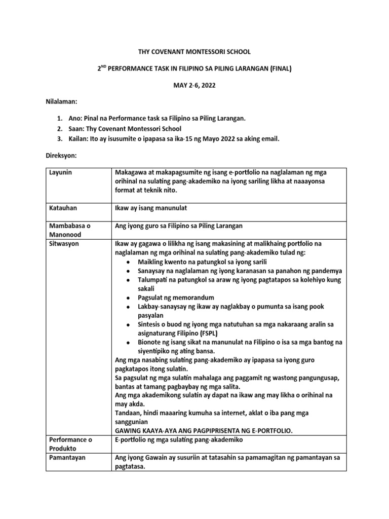 Final Ptask FSPL | PDF