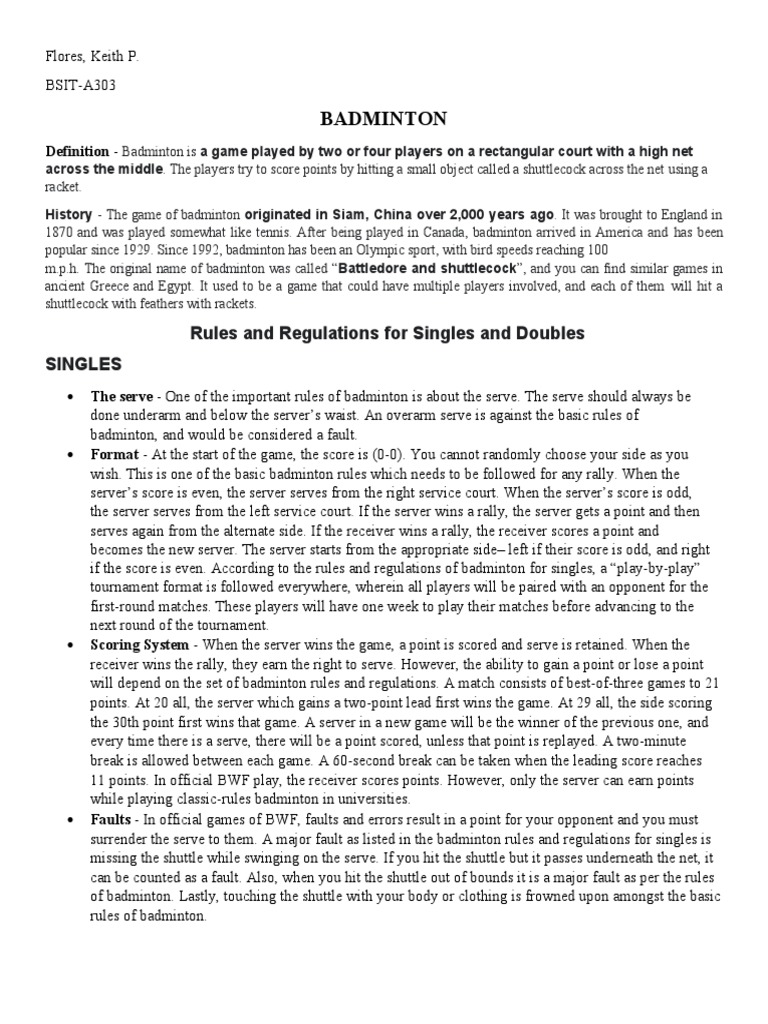 An In-Depth Look at the Game of Badminton: History, Rules, Equipment ...