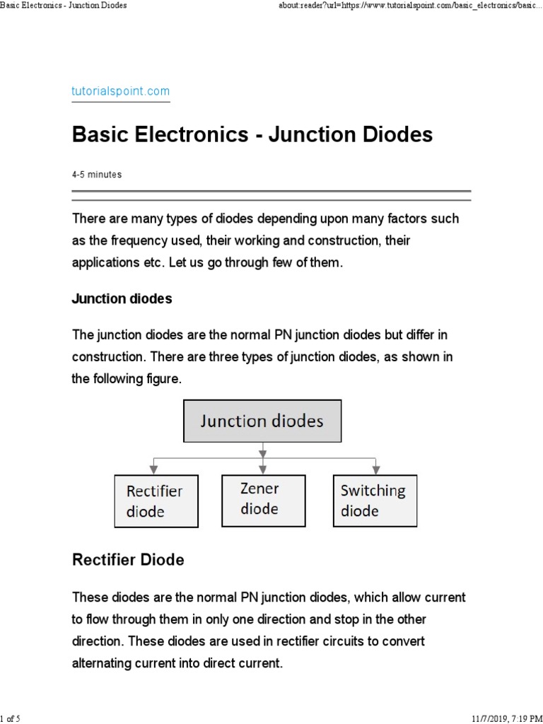 Basic Electronics - Junction Diodes | PDF | Diode | P–N Junction