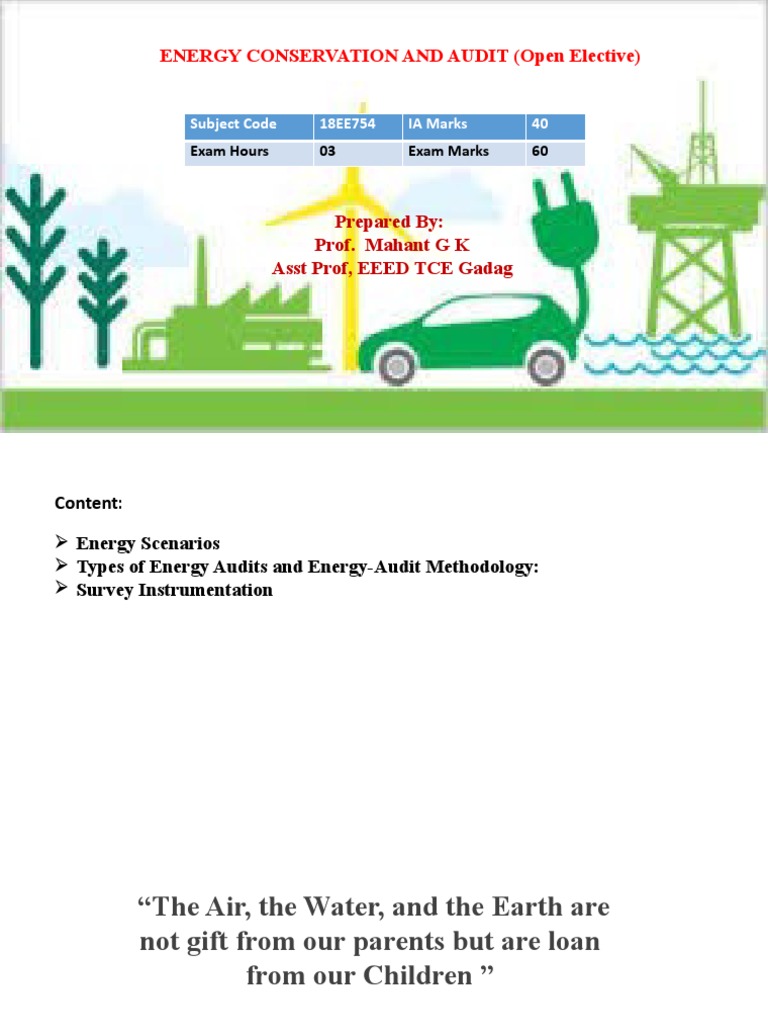 Module 1 Energy Scenario - Audit | PDF | Data Acquisition | Efficient Energy Use