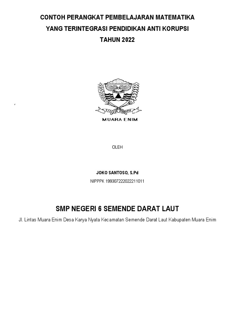 Contoh Perangkat Matematika Pak | PDF