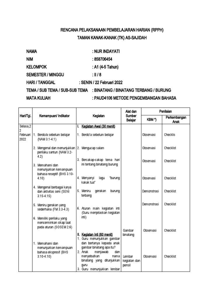 TT1 RPPH Peng Bahasa | PDF