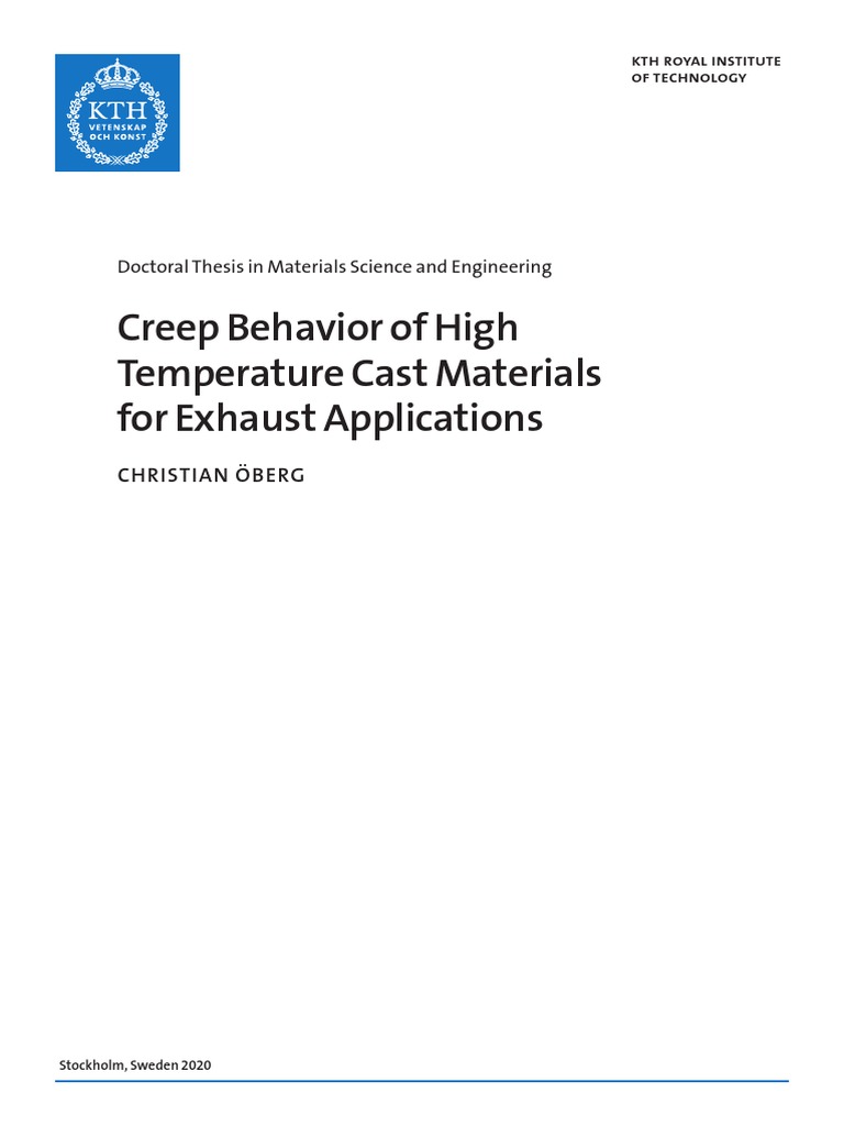 Creep Behavior of High | PDF | Creep (Deformation) | Fracture