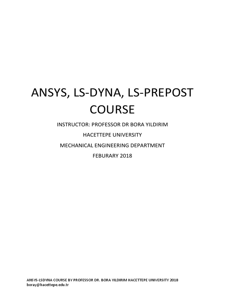 Ansys Lsdyna Lsprepost Training | PDF | Elasticity (Physics) | Young's Modulus
