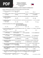 Radicals Test | PDF | Multiple Choice | Equations