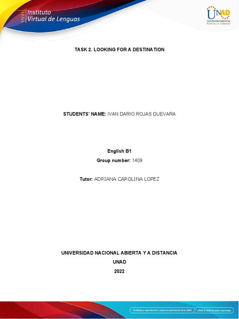 Unit 1 - Task 2 - Looking For A Destination - Ivan Rojas | PDF | Thailand