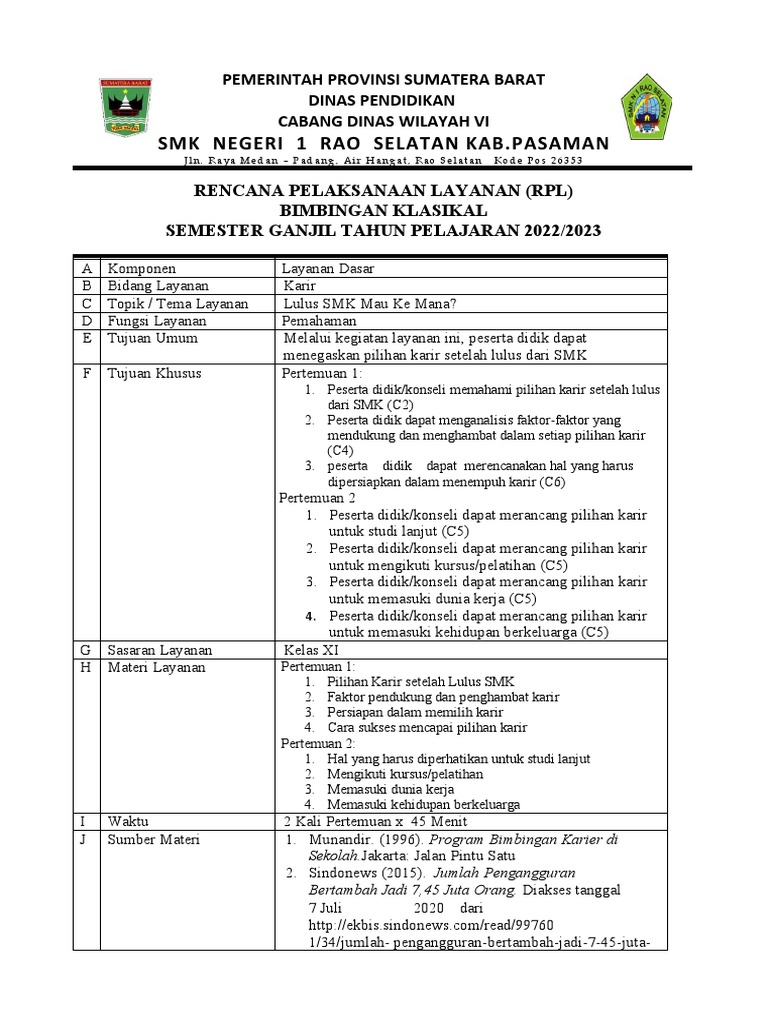 Rencana Aksi 2 Layanan Karir | PDF | Karier & Perkembangan | Bisnis