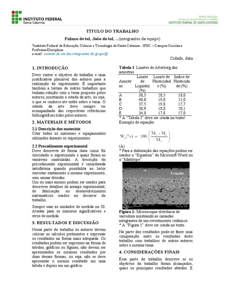Modelo de Relatorio Experimental | PDF | Science
