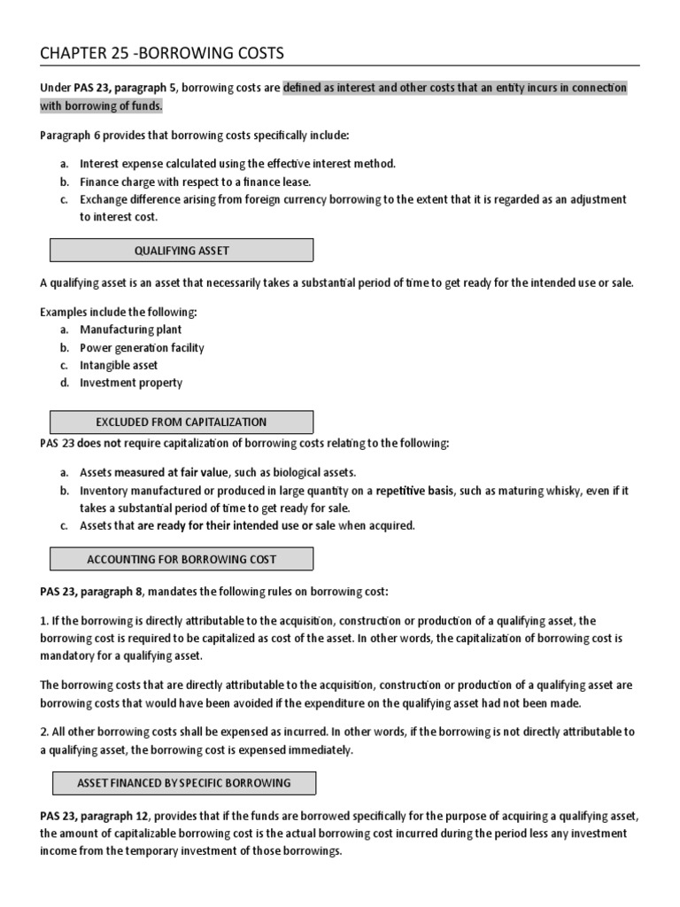 CHAPTER 25 - Borrowing Costs | Download Free PDF | Interest | Expense